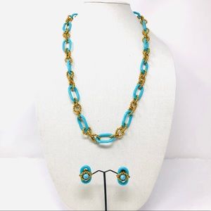 Miriam Haskell | Jewelry | Miriam Haskell Vintage Turquoisegold Set ...